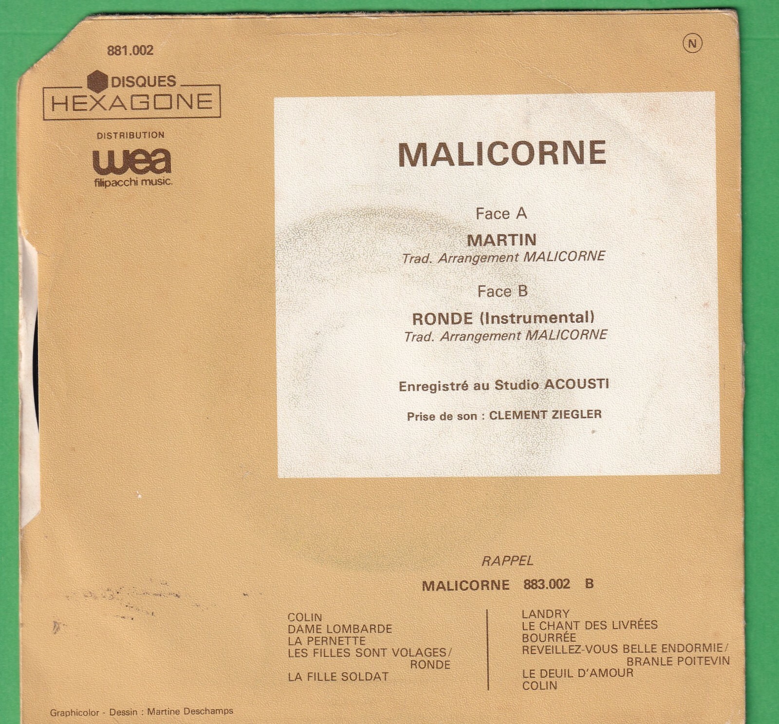 Malicorne , 1974 (folk) p/s 45rpm single- Martin / Ronde | eBay