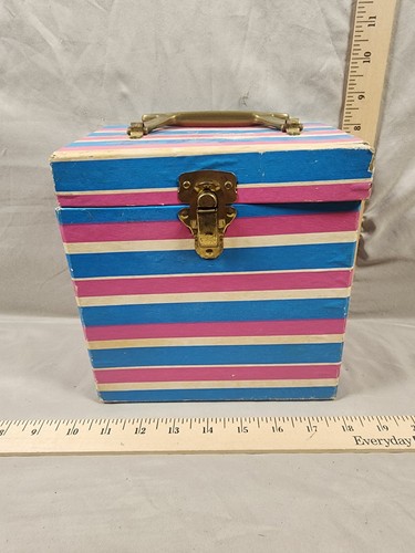 Vintage 45's Rainbow Cardboard Record Case Holder Travel Box Used | eBay