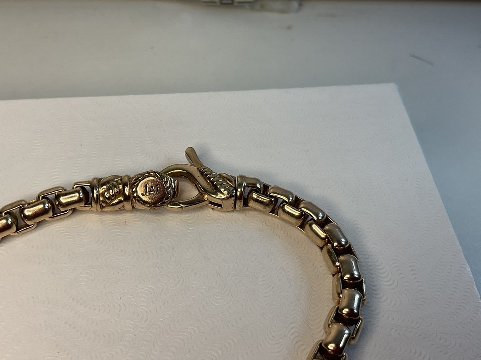 John Hardy Jai Rose Gold Plated Sterling Silver Box Chain Bracelet 7.25 ...