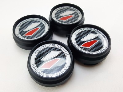 Lenso Black Center Caps Hub Cover Wheels Size 62mm. Logo Emblem Raiden ...