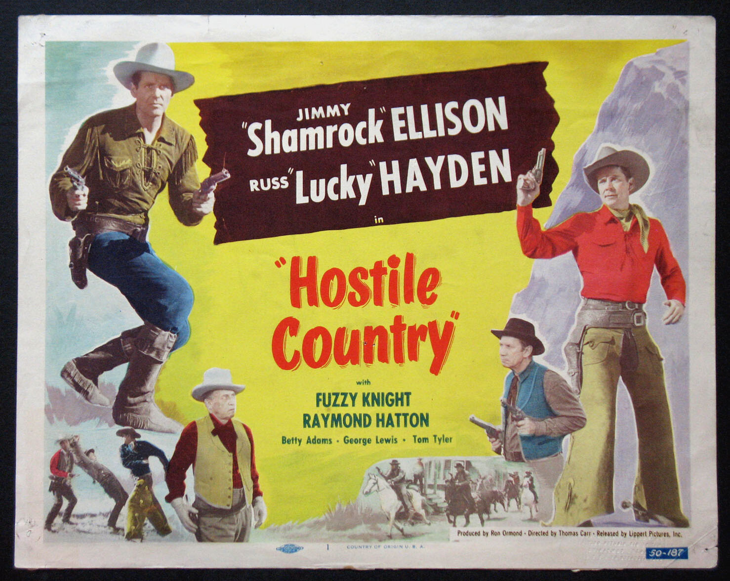 HOSTILE COUNTRY JIMMY ELLISON RUSS HAYDEN 1950 TITLE CARD | eBay