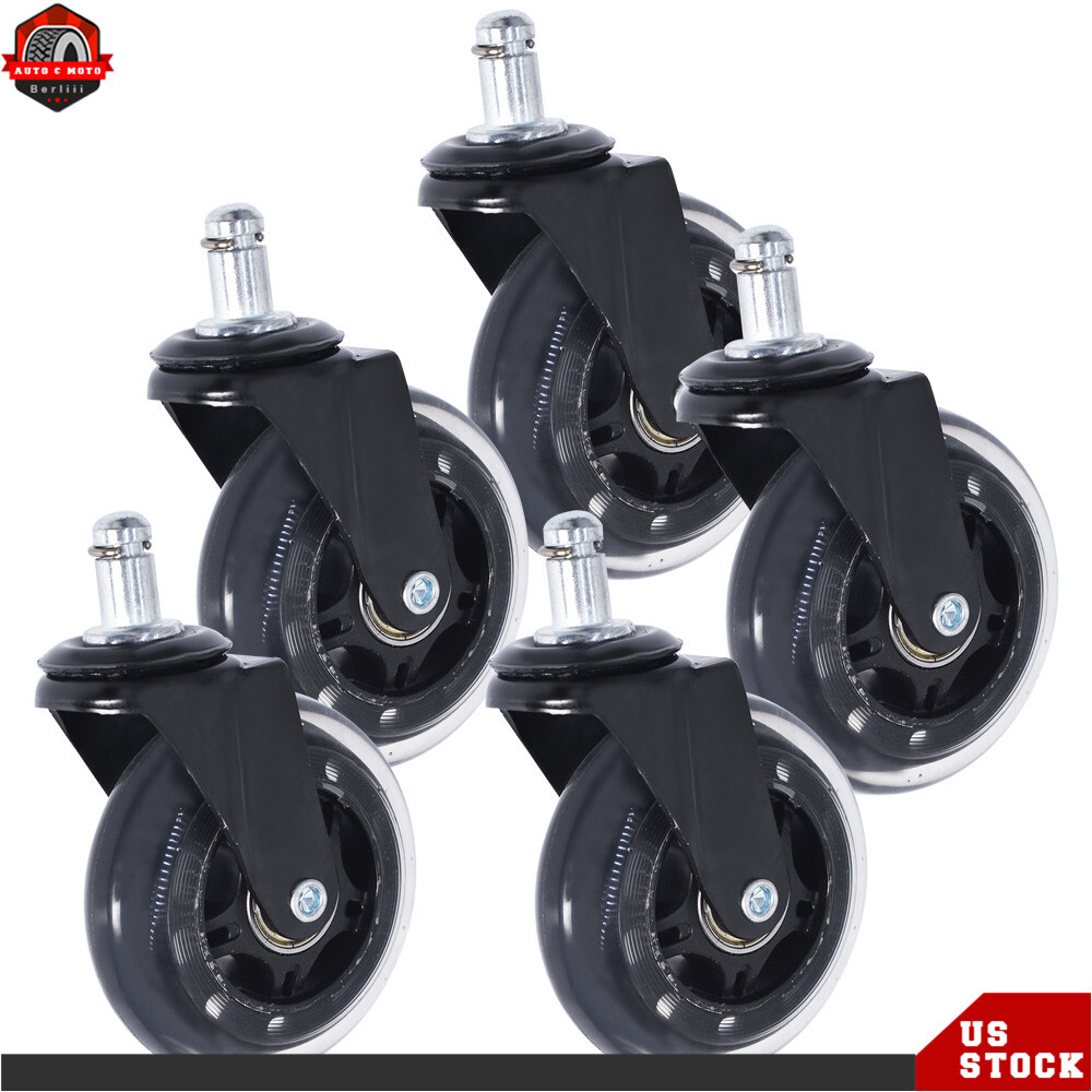 3 INCH Heavy Duty Office Chair Caster Rubber Swivel Wheels Replacement ...