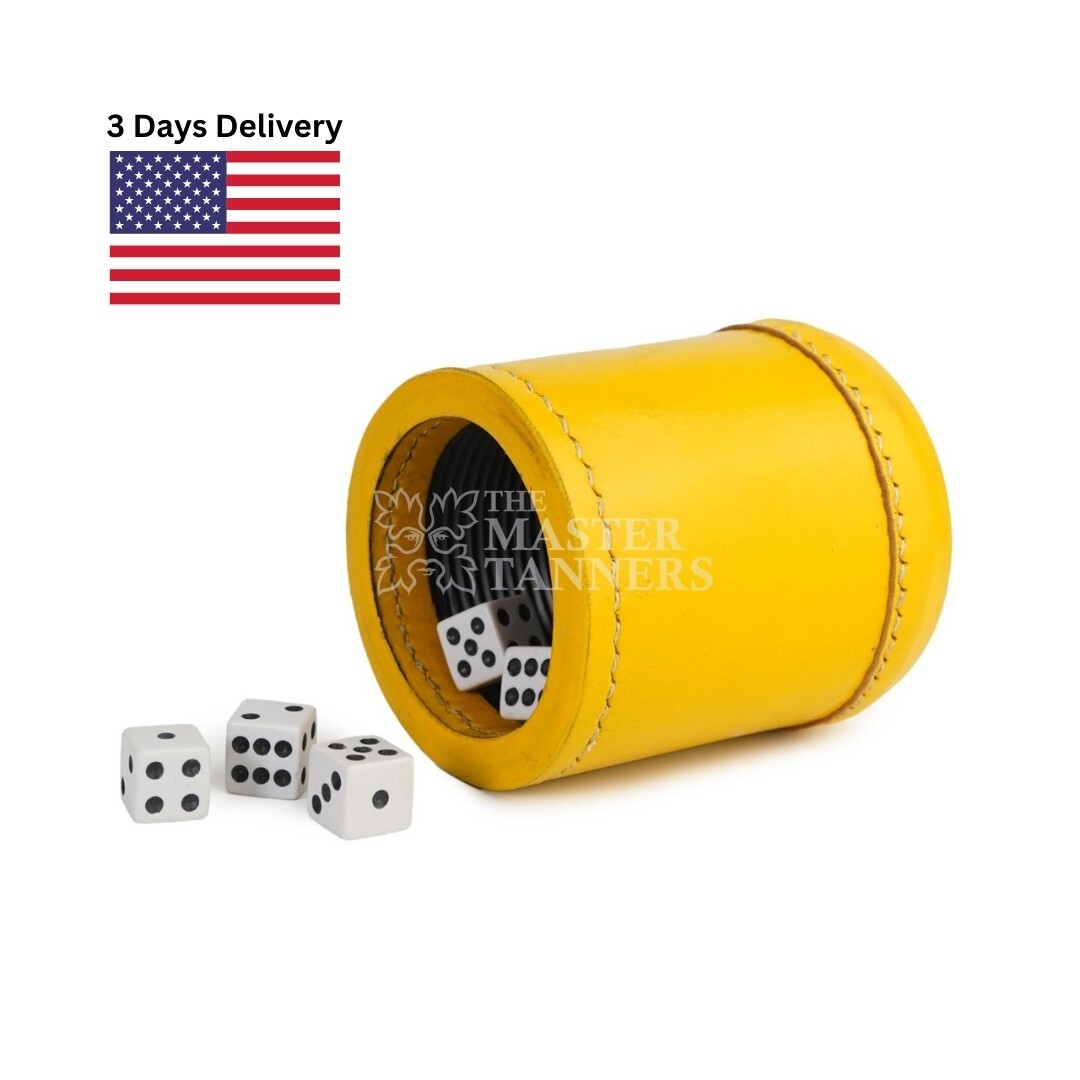 Dice Box Professional Leather Dice Cup w/ Felt Lining Dice Shaker with ...