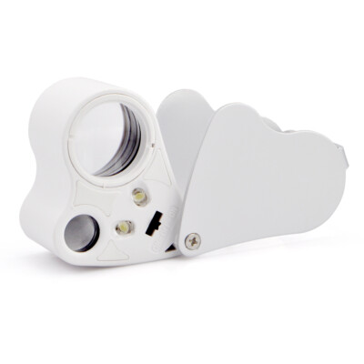 30X 60X Jewelry Loupe LED Lighted Illuminated Jewelers Eye Loop 2 Lens ...