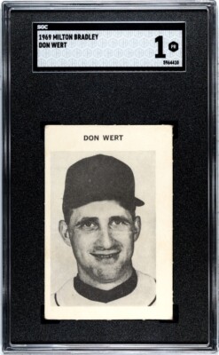 1969 Milton Bradley Don Wert Game Card Detroit Tigers Wash Senators SGC ...