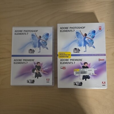 Adobe Photoshop Elements 7 & Premiere Elements 7 Complete 2 Disc CD-Rom ...