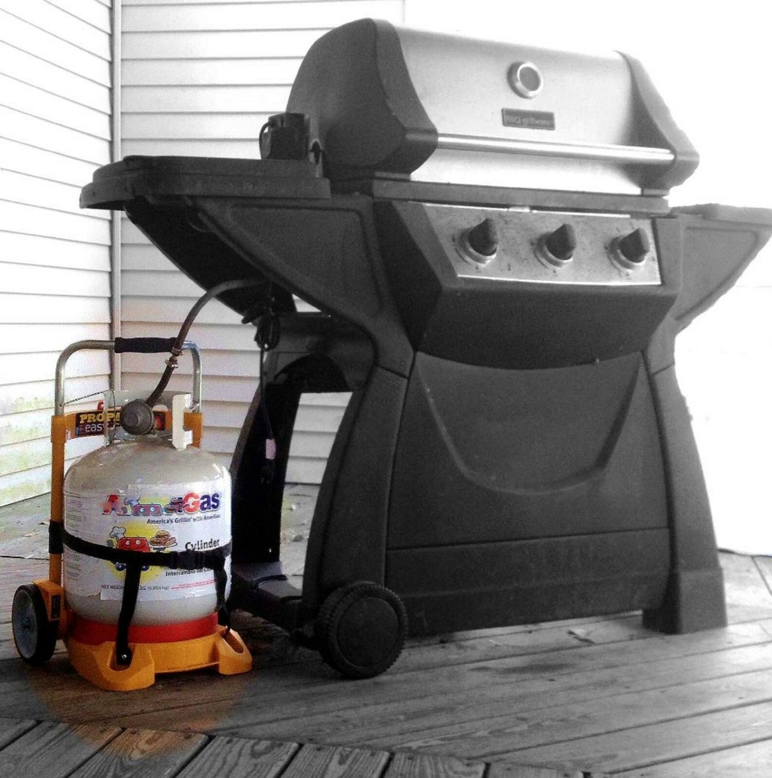 Propane Easy Cart Tank Carrier for BBQ grill w- 20 lb Scale Fuel Gauge ...