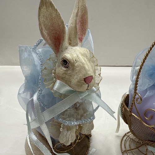 2 Vintage Katherine's Collection Easter Bunny Blue Wire Basket | eBay