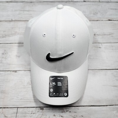 Nike Dri-FIT Club Structured Swoosh Cap White/Black FB5625-100 L/XL NWT ...