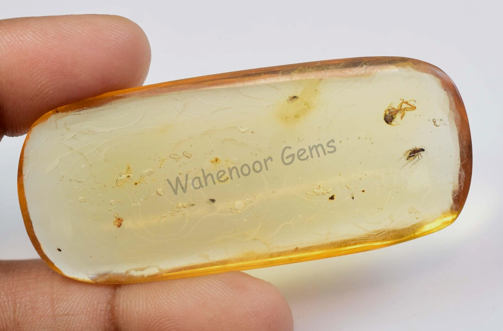 42.55 Ct 100% Natural Yellow Amber Insect Inclusion Certified Loose ...