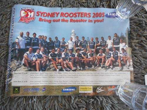 2005 NRL RUGBY LEAGUE TEAM POSTER SYDNEY ROOSTERS DRAW 40CM X 30CM ...