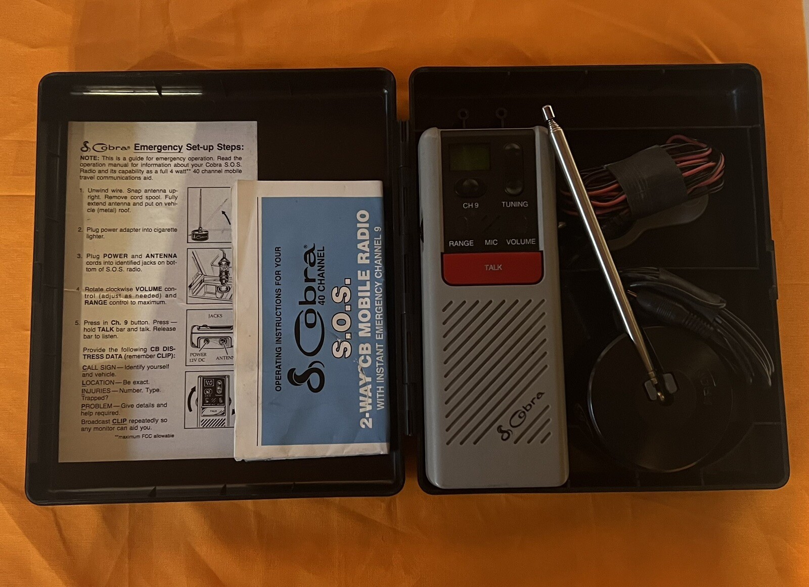 Cobra SOS 40 Channel Emergency Kit 2 Way CB Radio Model 39 Plus with ...