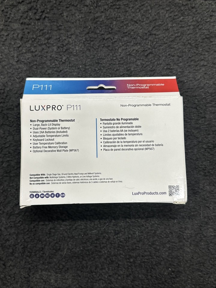 Lux Pro P111 Heating and Cooling Non-Programmable Thermostat - LuxPro ...