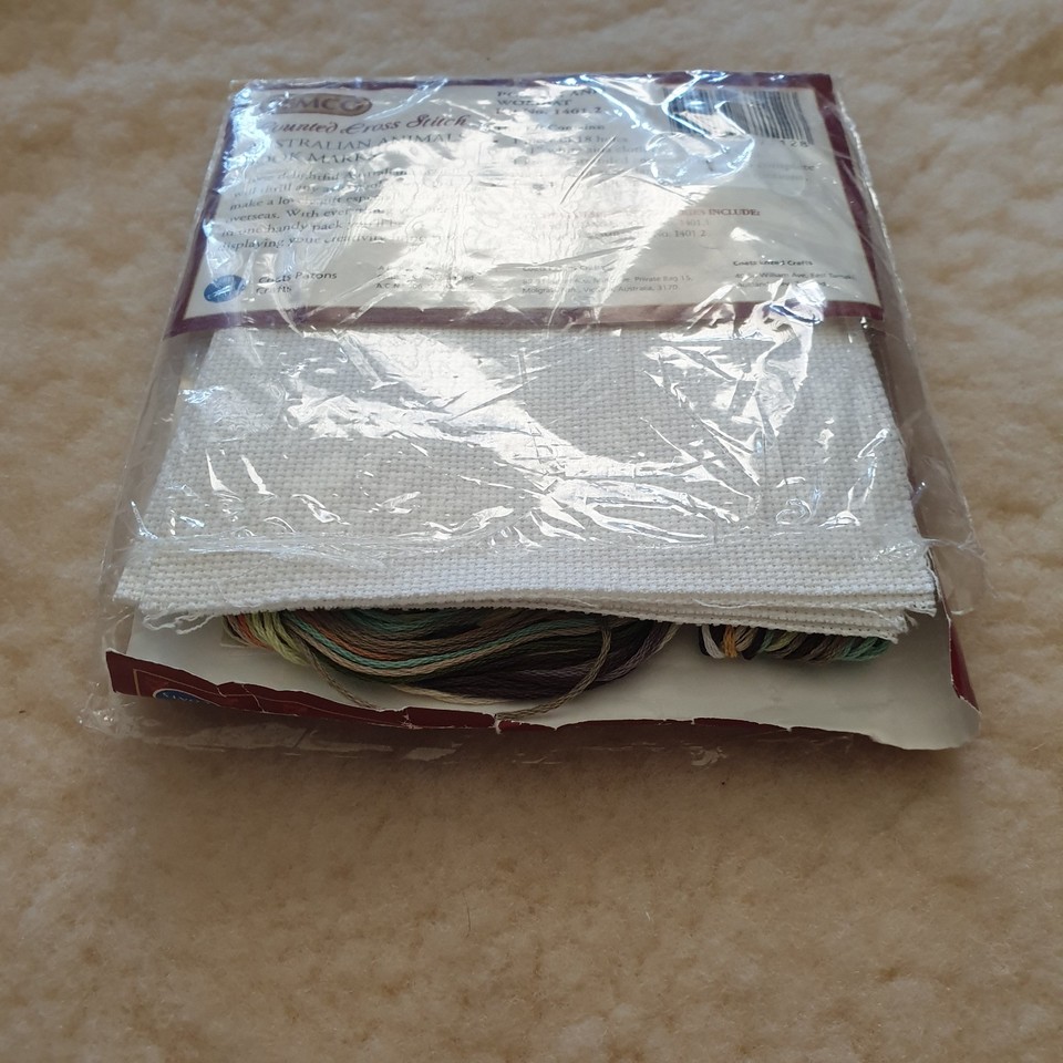 SEMCO Counted Cross Stitch Kit – Possum & Wombat Bookmark (Kit No. 1401 ...