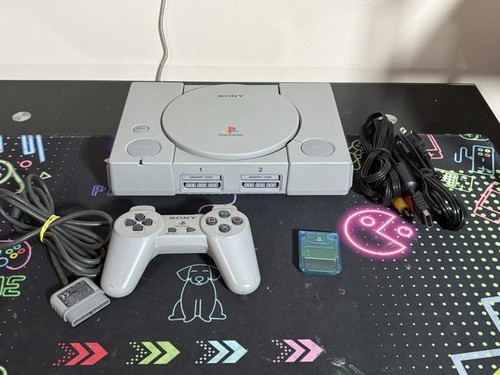 Sony PlayStation 1 Console PS1 SCPH-5501 w/Controller Cords Memory Card ...