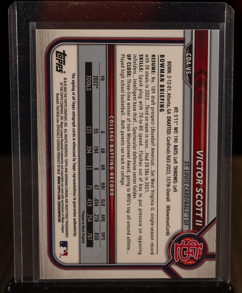 Victor Scott II 2022 Bowman Chrome Draft 1st Rookie Auto RC #CDA-VS ...