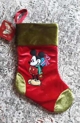 Disney Mickey Mouse Christmas Stocking New With Tags Red & Green ...