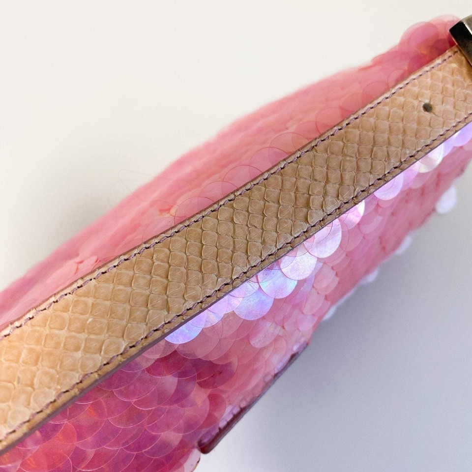 FENDI Rare Baguette Pink Sequin Rhinestone Hardware Shoulder Bag | eBay