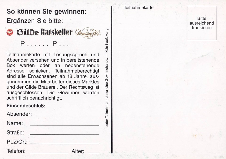AK - (D) - Gilde Brauerei Hannover - Bier - Beer - Reklame - Typ 8 ...
