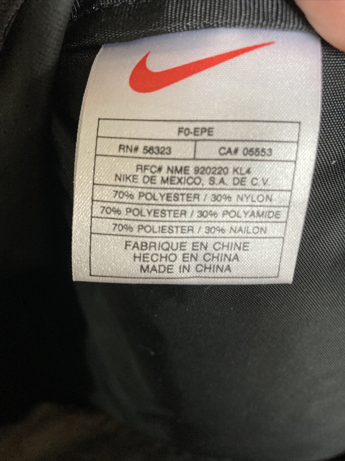 Nike Adult Backpack Sports & Gym Bag Multi Pocket RN#56323 Gray & Black ...