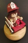 Vintage Wooden Music Box Firefighter Boy in his Truck | eBay