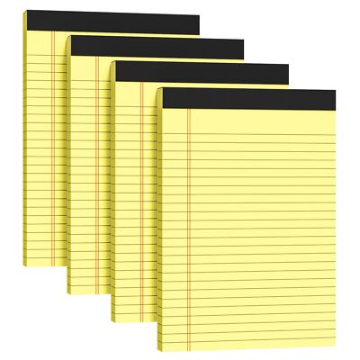 4 Pack Yellow Legal Pads 5x8 Small Note Pads 4x6 Small Writing Pads ...