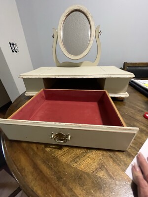 19th Century Antique Wooden Shaving Mirror Small Table top Vanity ...