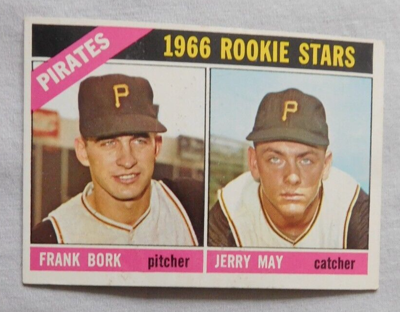 1966 Topps #123 Pirates Rookie Stars Frank Bork Jerry May Baseball Card ...