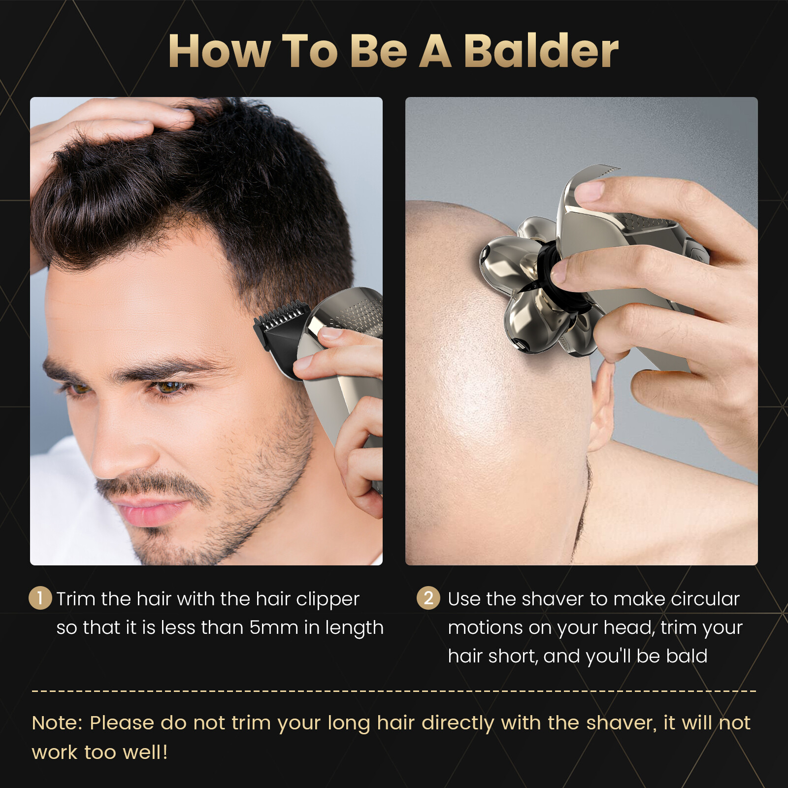 SEJOY 6/7 Head Electric Shaver Bald Beard Razor Hair Skull Trimmer ...