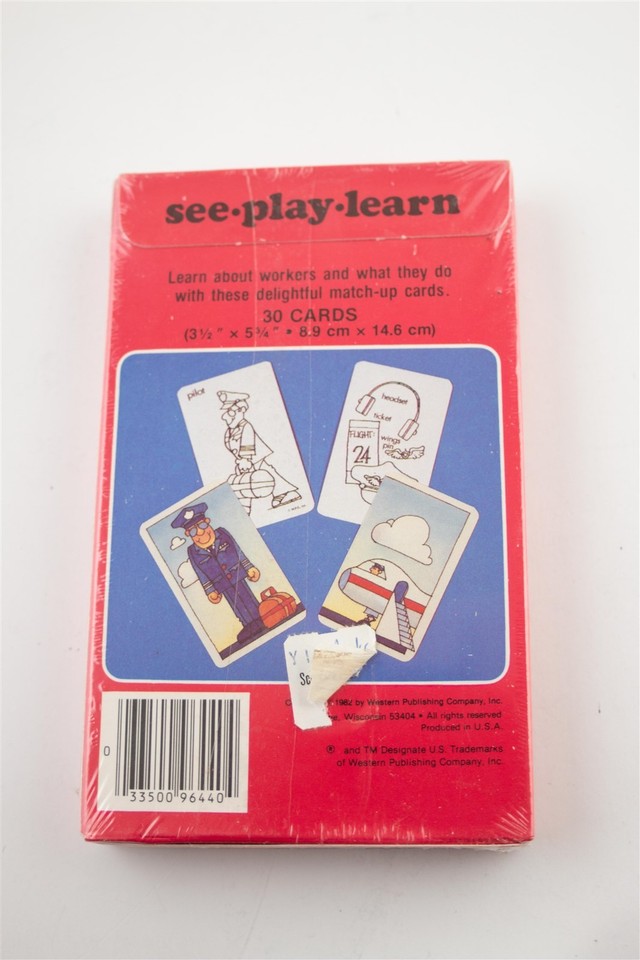Vintage 1980s Scribbler's Preschool Educational Career Matching Game Cards | eBay