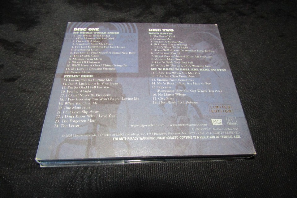 The Great David Ruffin : The Motown Solo Albums Ltd. Edition 2CD Hip-O ...