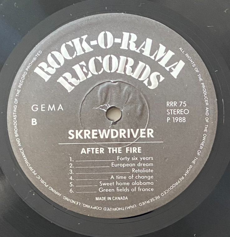 SKREWDRIVER After The Fire LP Punk Rock Oi Nicky Crane Ian Stuart ...