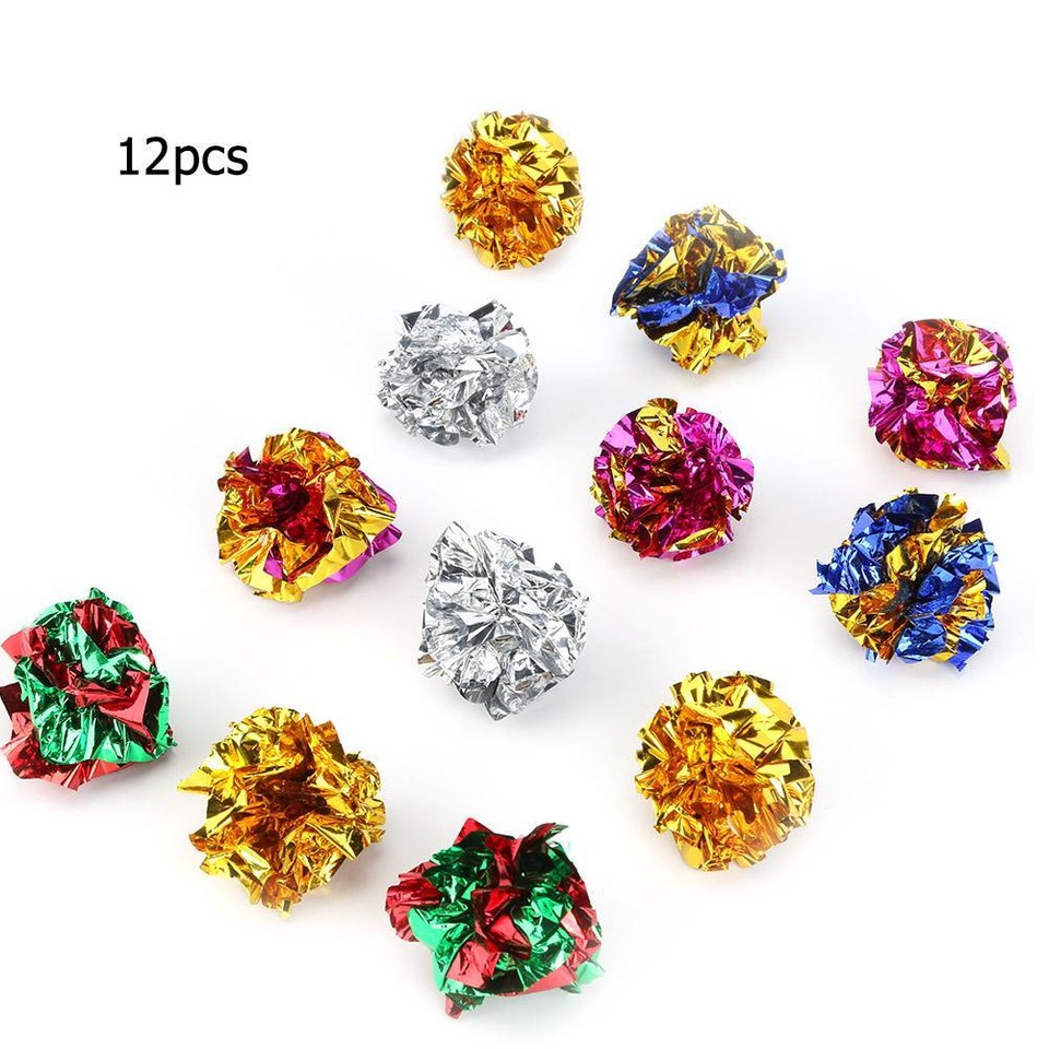 Bunter Ball Sound Tin Paper Toy Crinkle Balls for Cat Kitten Playing ...