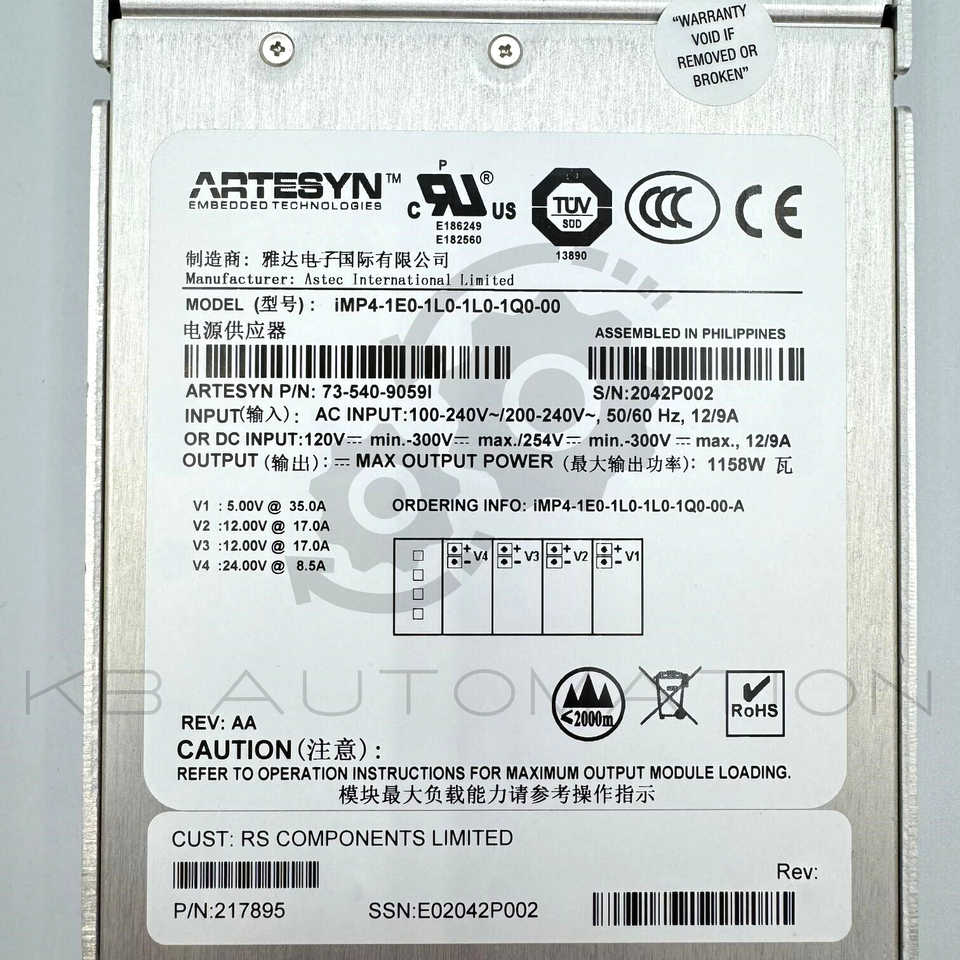 Artesyn 73-540-9059I | IMP4-1E0-1L0-1L0-1Q0-00-A Switch mode power ...