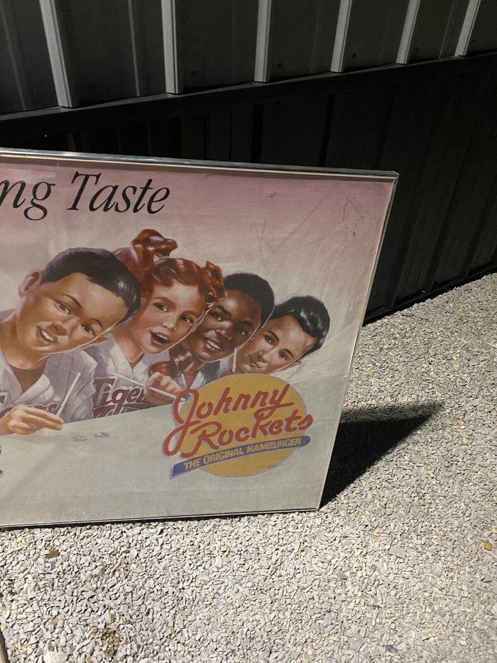 Vintage Johnny Rockets Baseball Kids Theme Restaurant Sign Ice Cream 56 ...