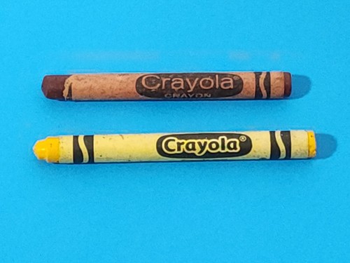 Crayola Discontinued Crayon Indian Red & Dandelion Used Retired Vintage ...