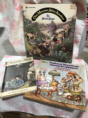 VTG Mercer Mayer Book LOT One Monster After Another Professor Wormbog ...
