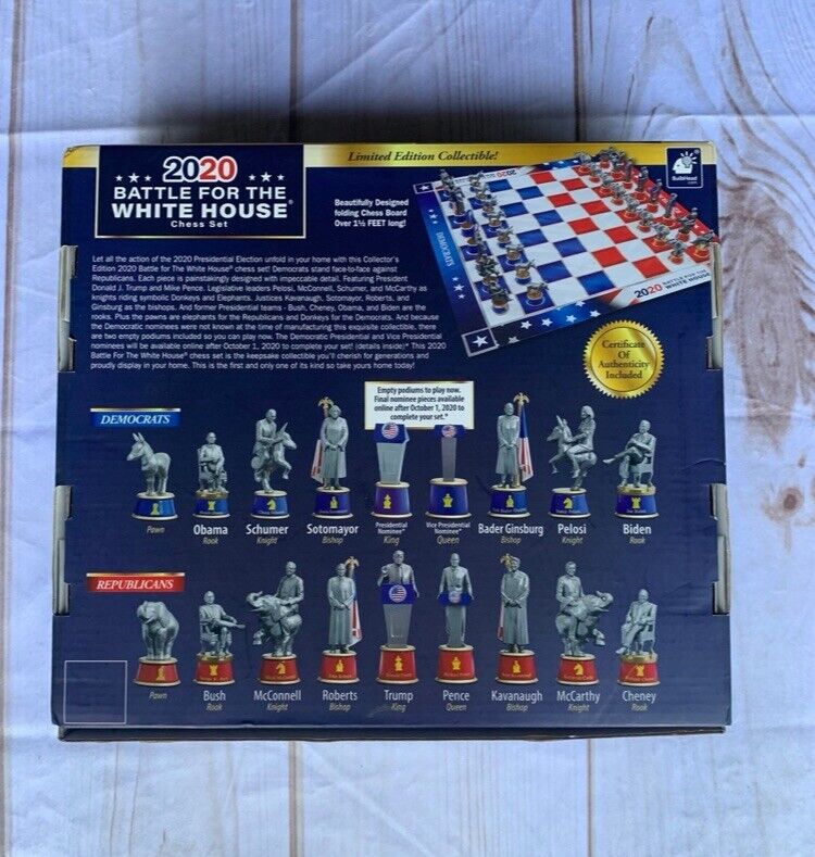2020 Battle for the White House Chess Set w/ Board & 32 Pieces Trump ...
