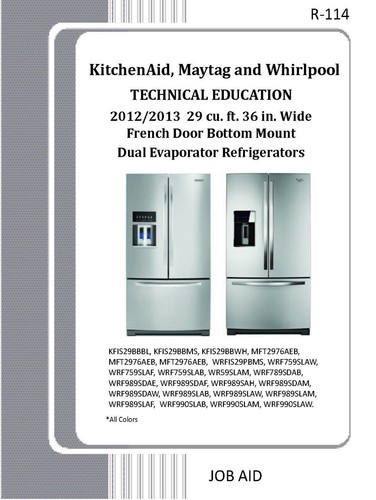 WHIRLPOOL WRF990SLAM02 WRF990SLAM01 WRF990SLAM00 SERVICE REPAIR MANUAL ...