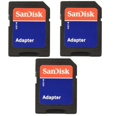 Sandisk MicroSD & MicroSDHC to SD Adapter (Pack of 3) 683728222130| eBay