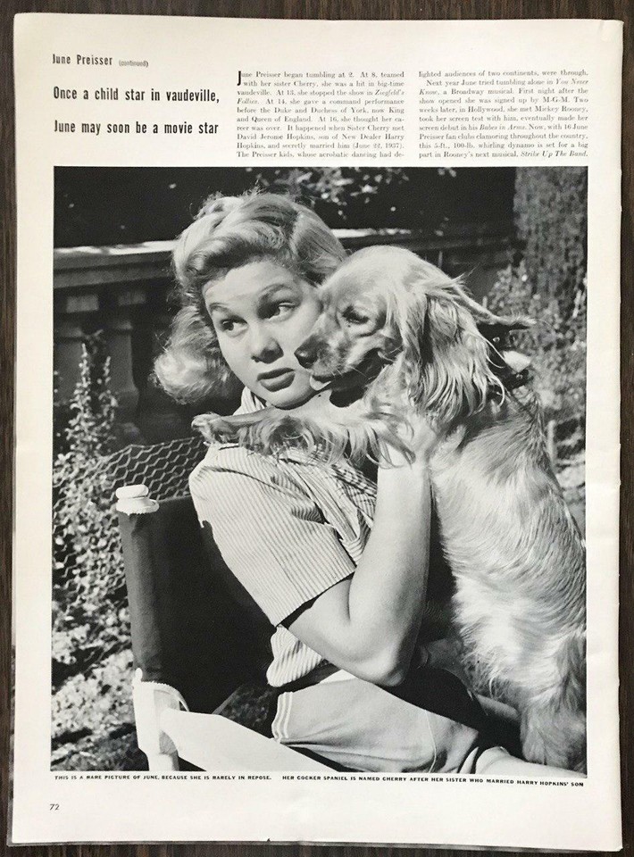 1940 Magazine Article Spread Babes in Arms Actress June Preisser ...
