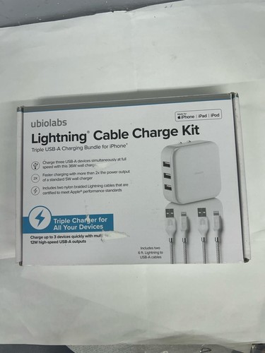 Ubiolabs Cable Charge for iPhones and iPads- 3 USB Slot 6ft Lighting ...