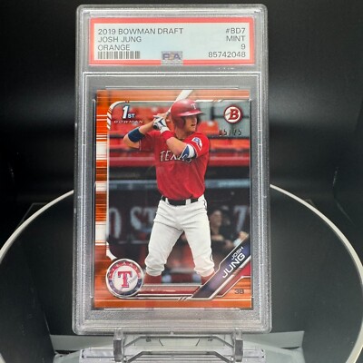 2019 Josh Jung Bowman Josh Jung Orange /25 Rookie Stud RC 1st Texas ...