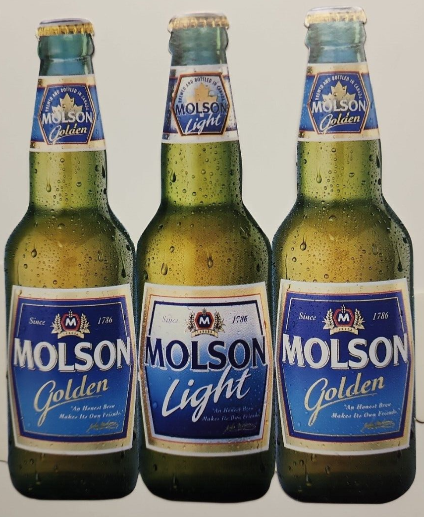 1993 Molson Golden / Molson Light Promo Tavern Tabletop Sign 5.5" x 5" PB58 | eBay