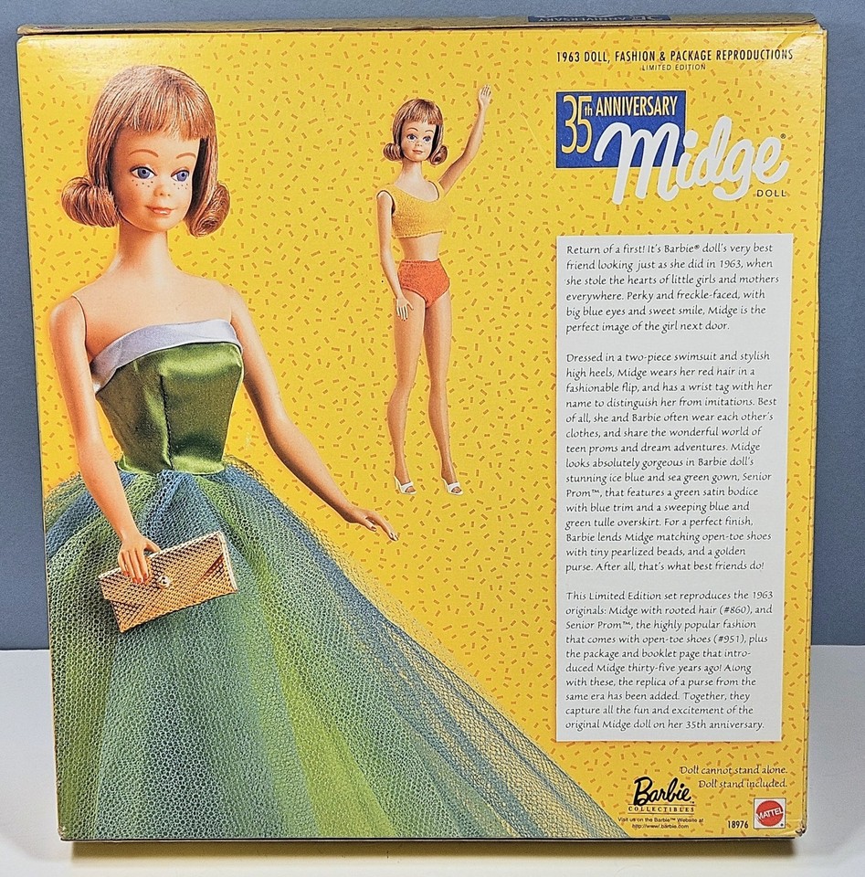 35th Anniversary 1963 Midge Senior Prom Barbie's Best Friend Mattel ...