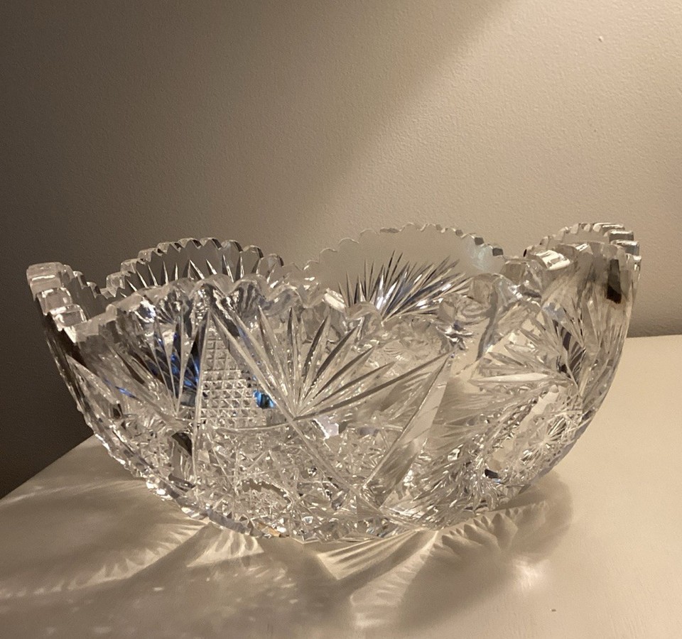 American Brilliant Period ABP Cut Glass Crystal Bowl ANTIQUE | eBay