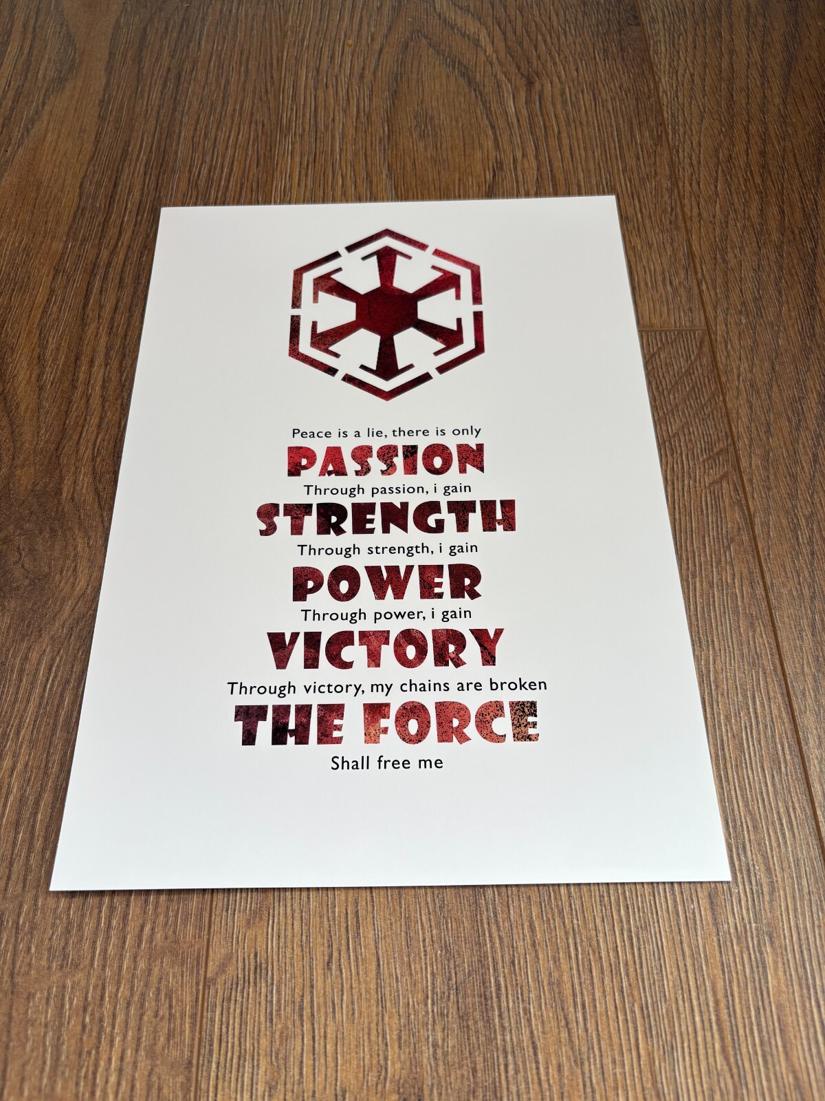 Code of the Sith Star Wars Print Wall Art Poster Home Decor Picture ...