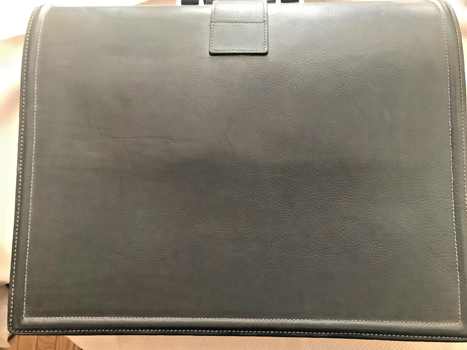 COLE HAAN Thick Black Leather Briefcase / Lawyer - Doctor Bag - ITALIA ...