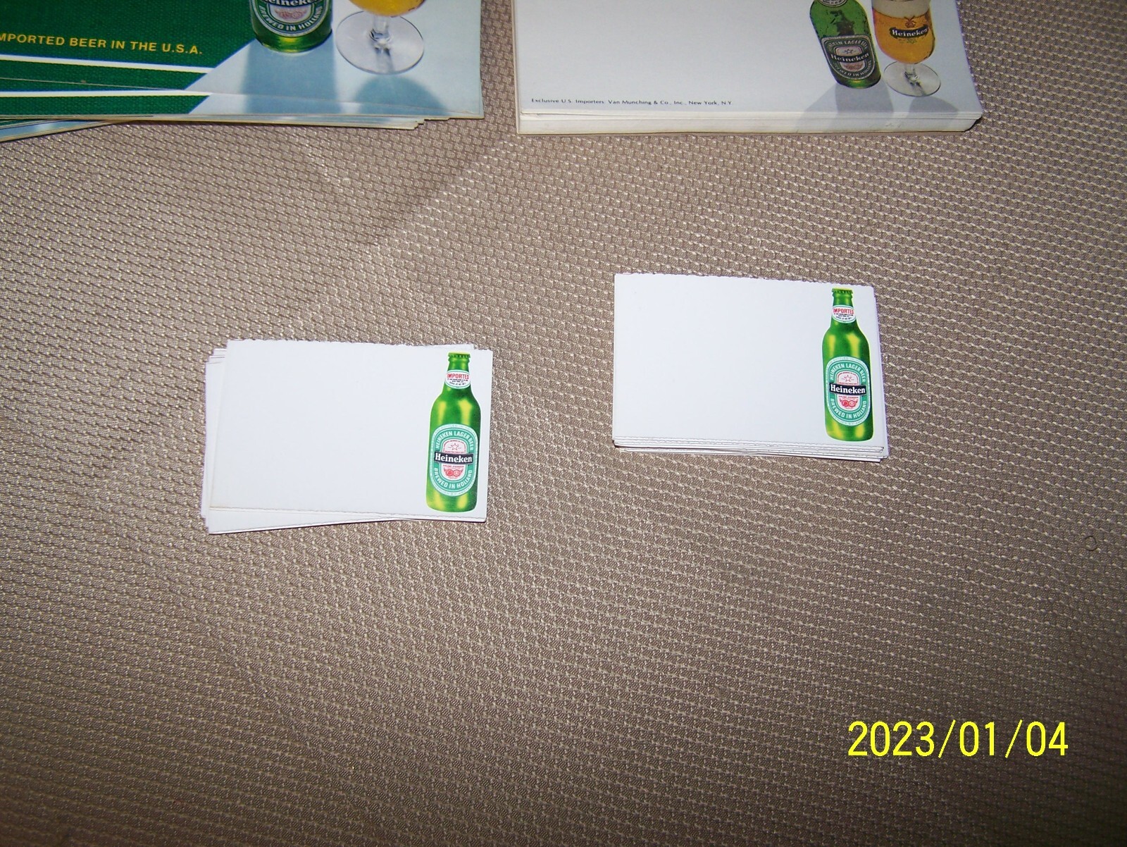 LOT OF 29 VINTAGE HEINEKEN MENU'S + INSERTS AND CARDS ~ VAN MUNCHING ...