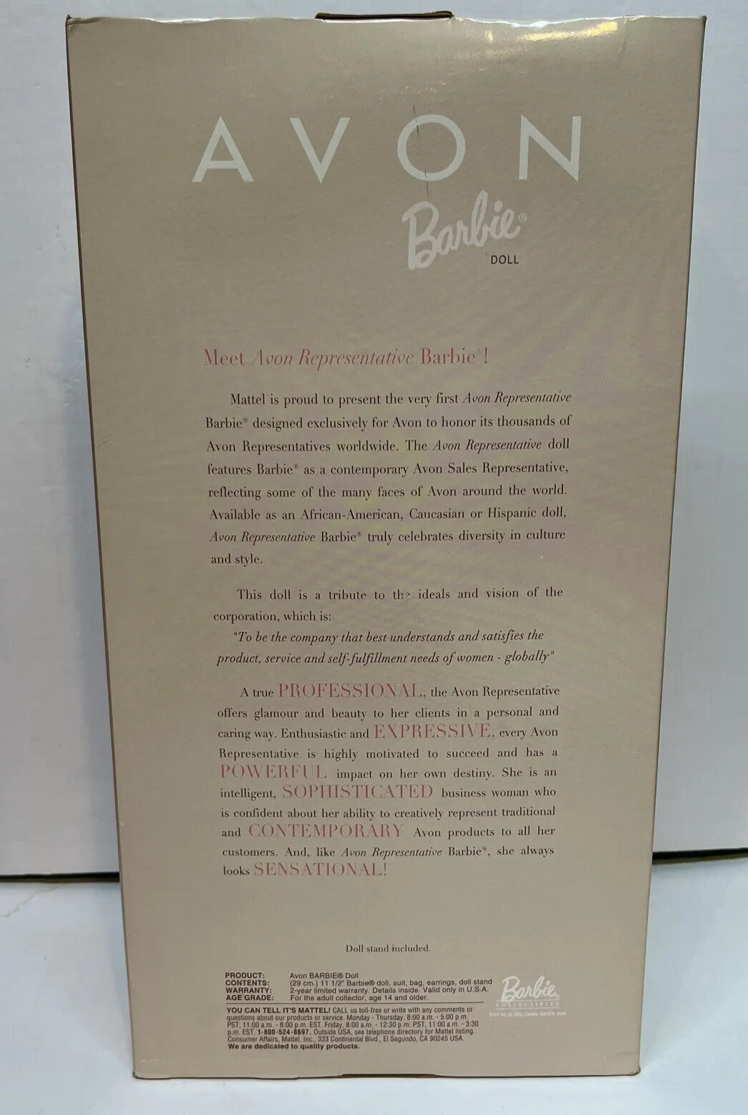 Barbie Avon Representative Exclusive Special Edition 1998 Mattel #22202 ...